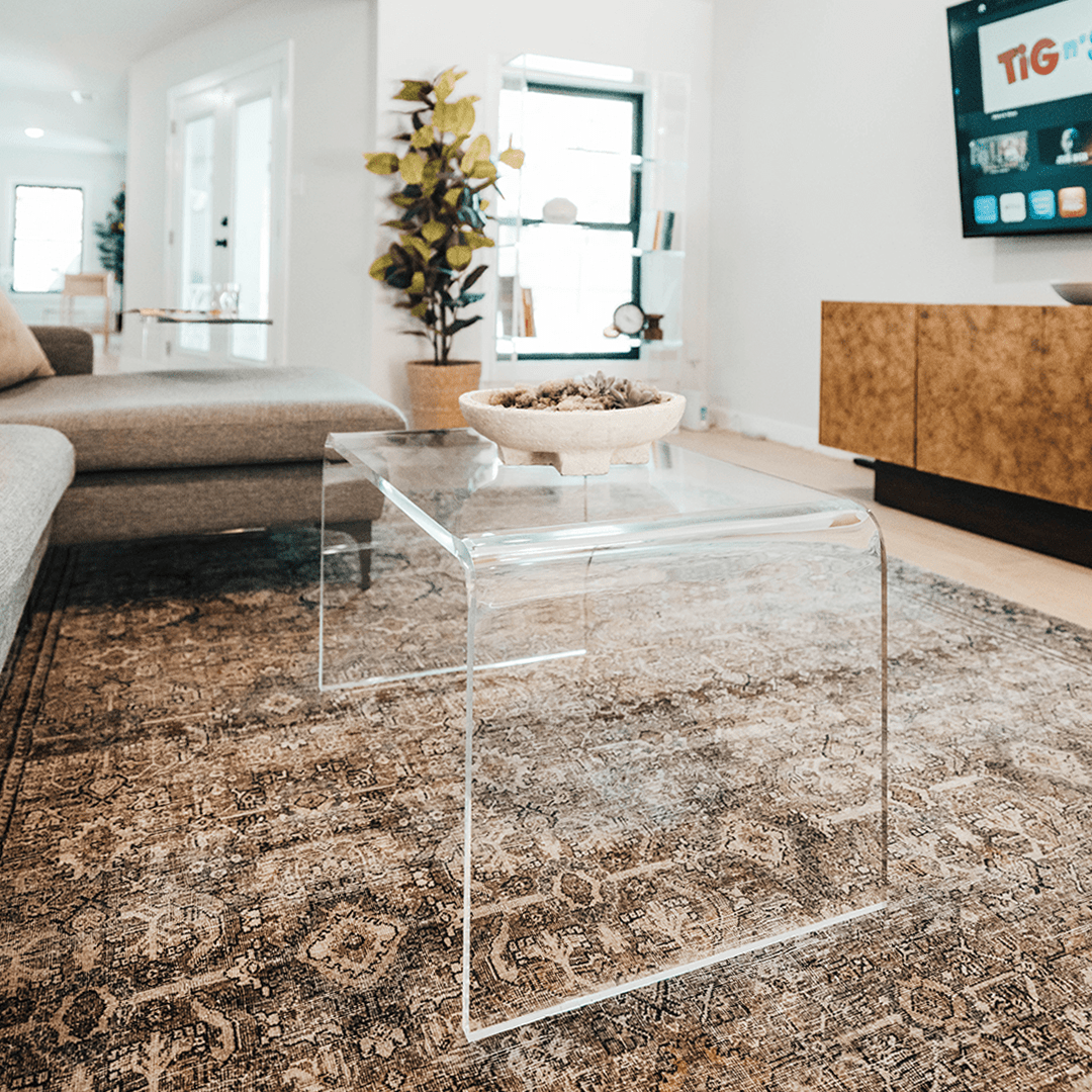 Clear Acrylic Waterfall Table - Acrylic Coffee Table - Adelaide