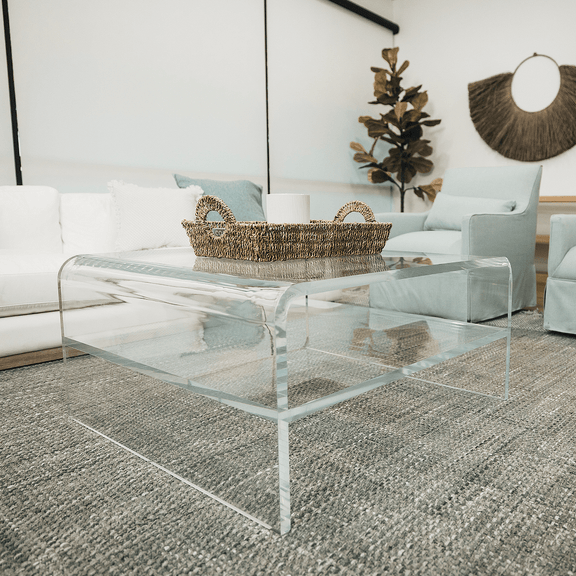 Acrylic Lucite Coffee Tables - Adelaide Waterfall Edge