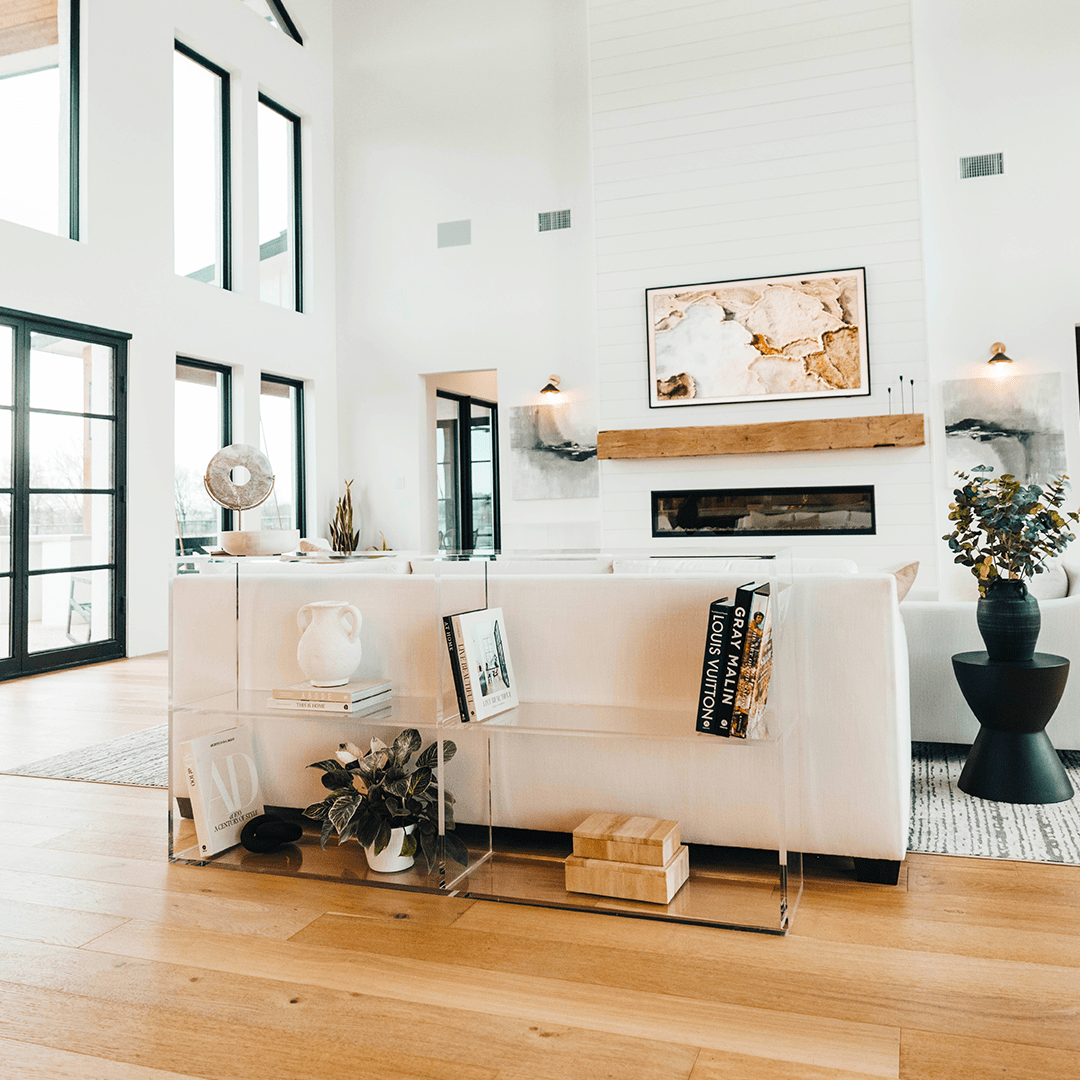 Acrylic Lucite Bookcase - Austen Horizontal Bookcase