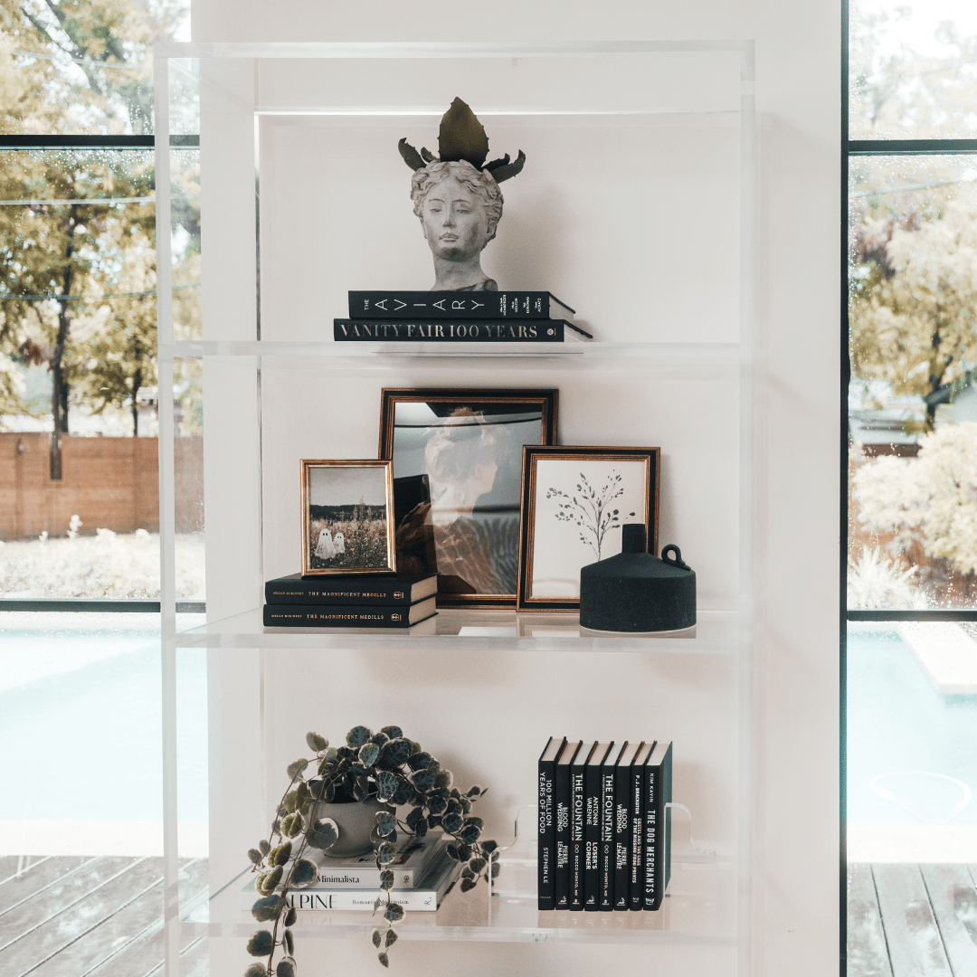 Clear Acrylic Lucite Grayson Tall Bookcase