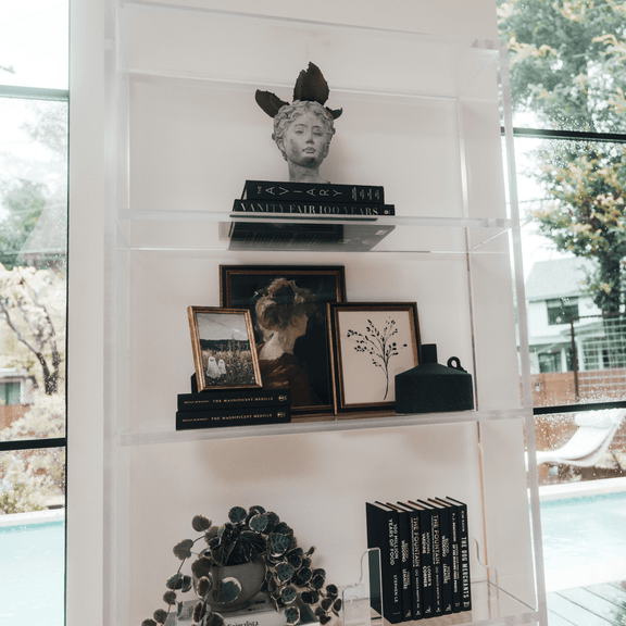 Clear Acrylic Lucite Grayson Tall Bookcase