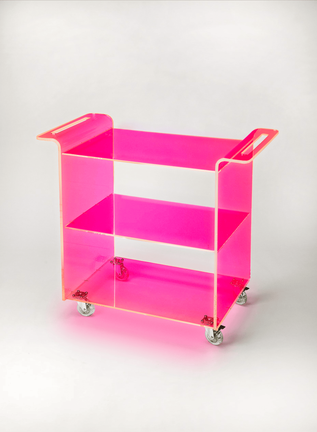 Acrylic Lucite Bar Cart with Gold/Silver Hardware