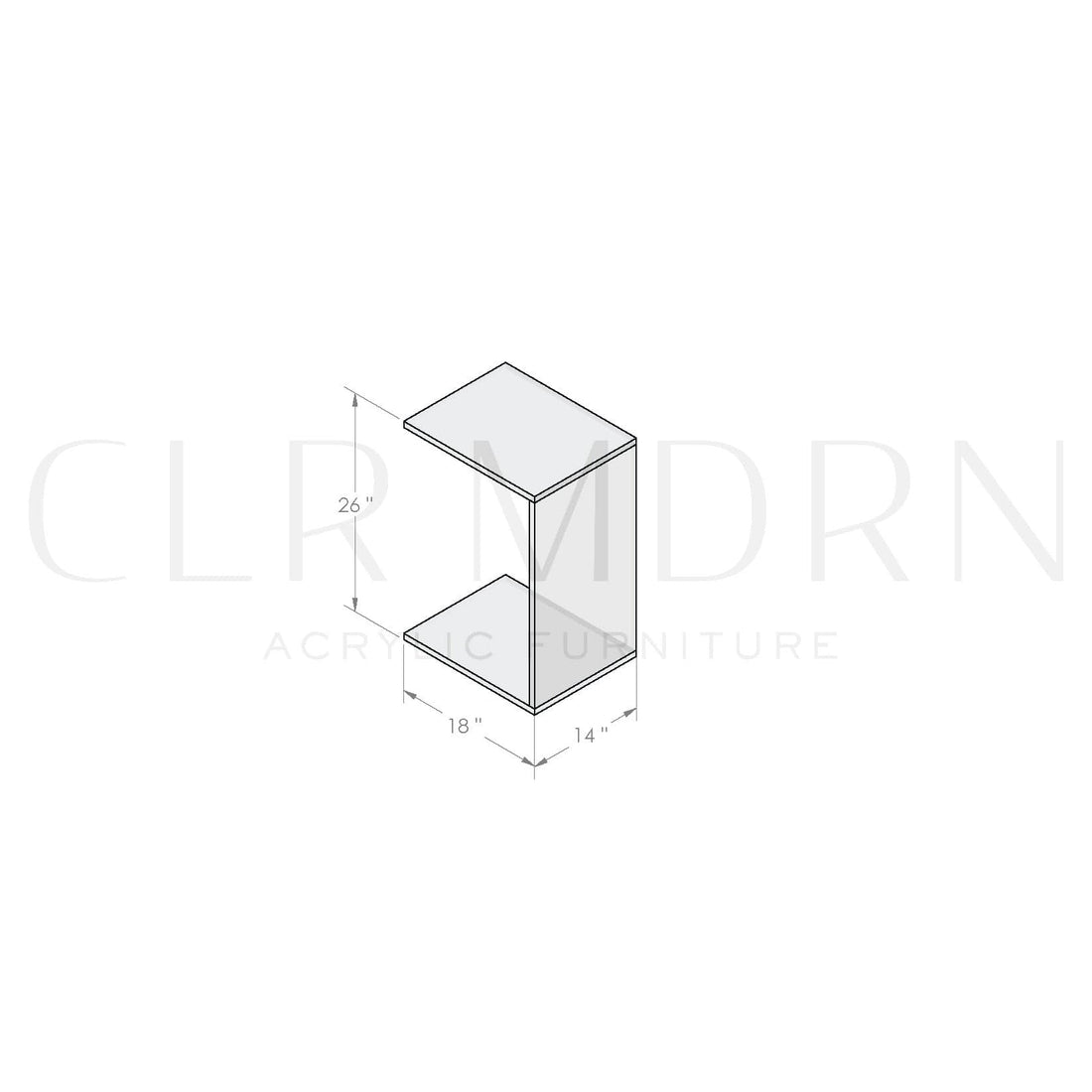 Clear Acrylic "C-shaped" End Table Night Stand - Keeona