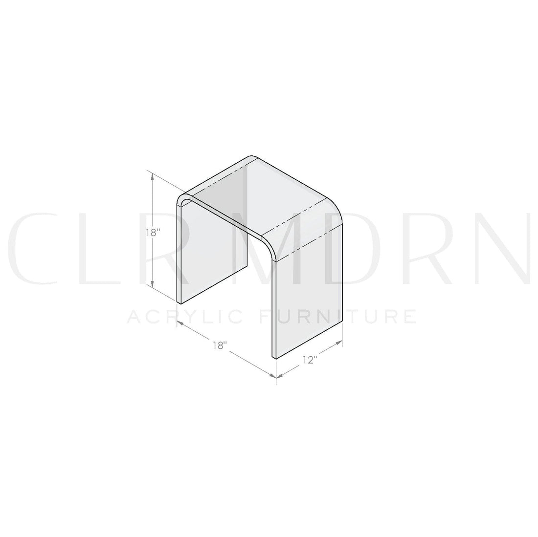 Clear Acrylic Vanity Stool - Acrylic Lucite Bench - Acrylic Step - Monroe