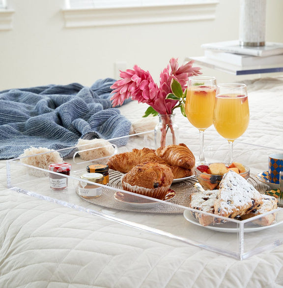 Clear Acrylic Lucite Serving Tray - Acrylic Lucite Breakfast Tray ...
