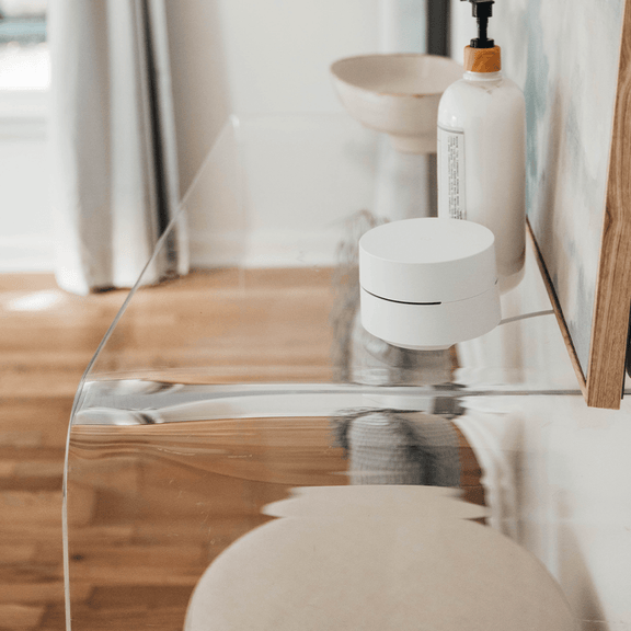 Modern Acrylic Waterfall Entry Way Console Table - Simmons